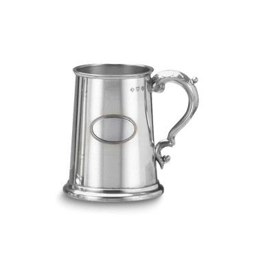 17 ounce Classic Stainless Steel Glass Bottom Pewter Plate Tankard ...