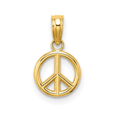 10K Yellow Gold 3-D Peace Symbol Pendant at BillyTheTree Jewelry