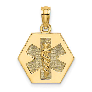 10K Yellow Gold Medical Symbol Disc Pendant 10K8314 at BillyTheTree Jewelry