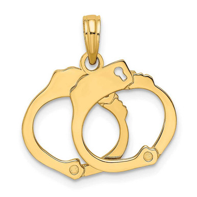 14K Yellow Gold 2-Piece Handcuffs Pendant at BillyTheTree Jewelry