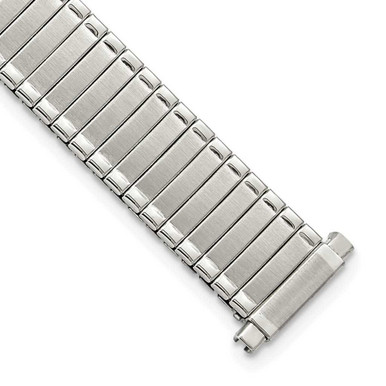 DeBeer 12-16mm Silver-tone Womens Thin-Flexo Satin/Polished Watch Band ...