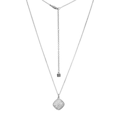 ELLE 17"+2" Sterling Silver "Glimmer" Petite Kite-shape CZ Pendant On ...
