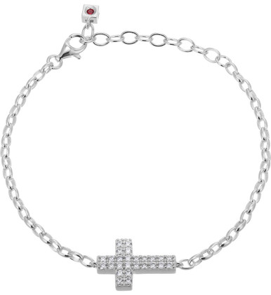 ELLE Jewelry - 6.5"+1.5" Rhodium-Plated Sterling Silver Rolo Chain ...