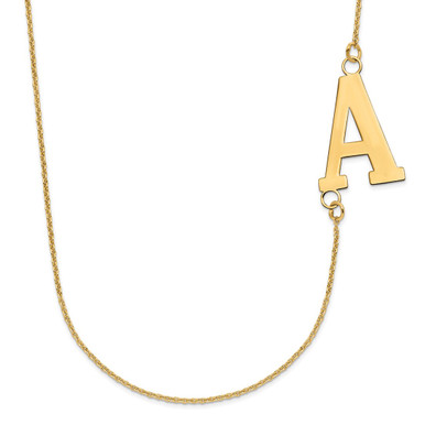 Personalized Offset Initial Letter Necklace on 18" Cable Chain ...