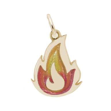 Painted Flame Charm (Choose Metal) by Rembrandt - BillyTheTree Jewelry