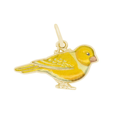 Painted Canary Charm (Choose Metal) by Rembrandt - BillyTheTree Jewelry