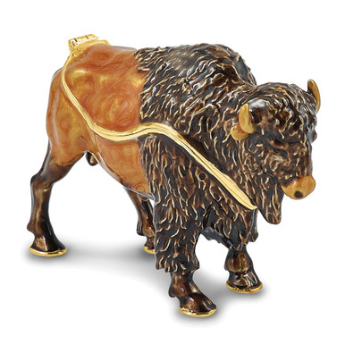 Luxury Giftware by Jere Bejeweled BOVID Buffalo Trinket Box with ...