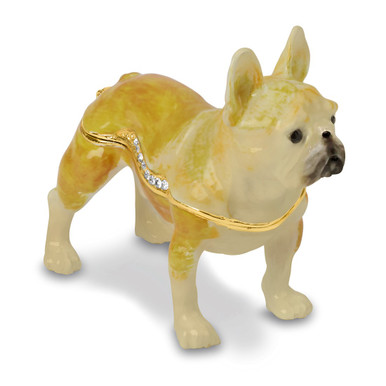 Luxury Giftware by Jere Bejeweled BARK TWAIN French Bulldog Trinket Box ...