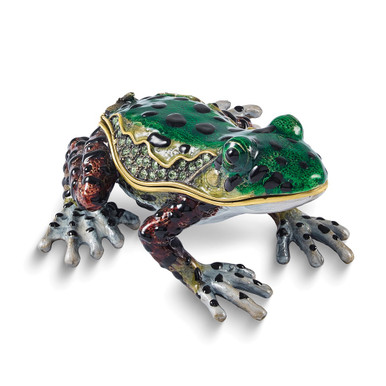 Luxury Giftware by Jere Bejeweled FERGUSON Frog Trinket Box with ...