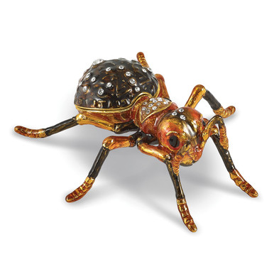 Luxury Giftware by Jere Bejeweled Enameles EMBER Red Ant Trinket Box ...