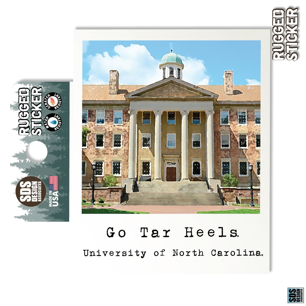 Go Tar Heels Polaroid Rugged Sticker - Johnny T-shirt: The Carolina Store
