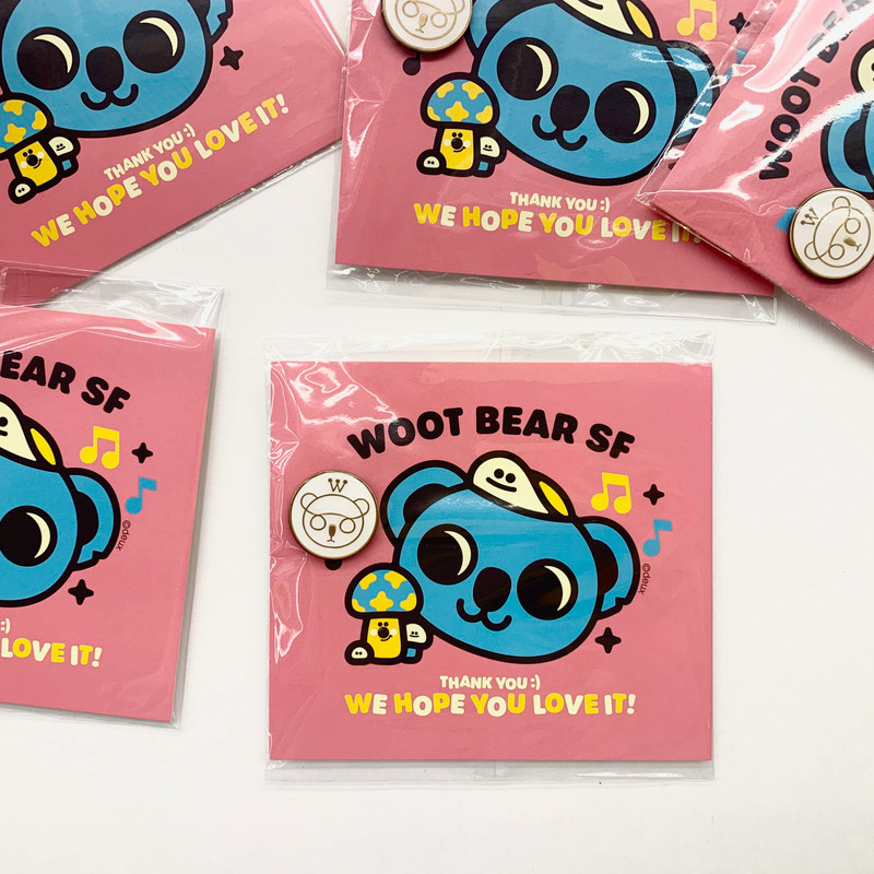 Woot Bear Logo Pin