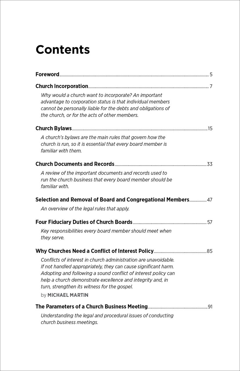 Church Governance: What Leaders Must Know to Conduct Legally Sound ...