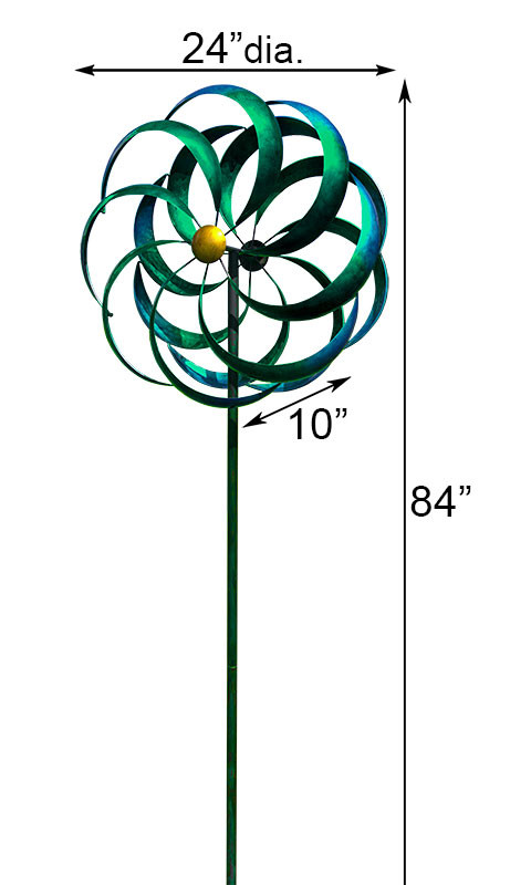 Marshall Kinetic Aruba Windward Spinner, Blue & Green, 84"H