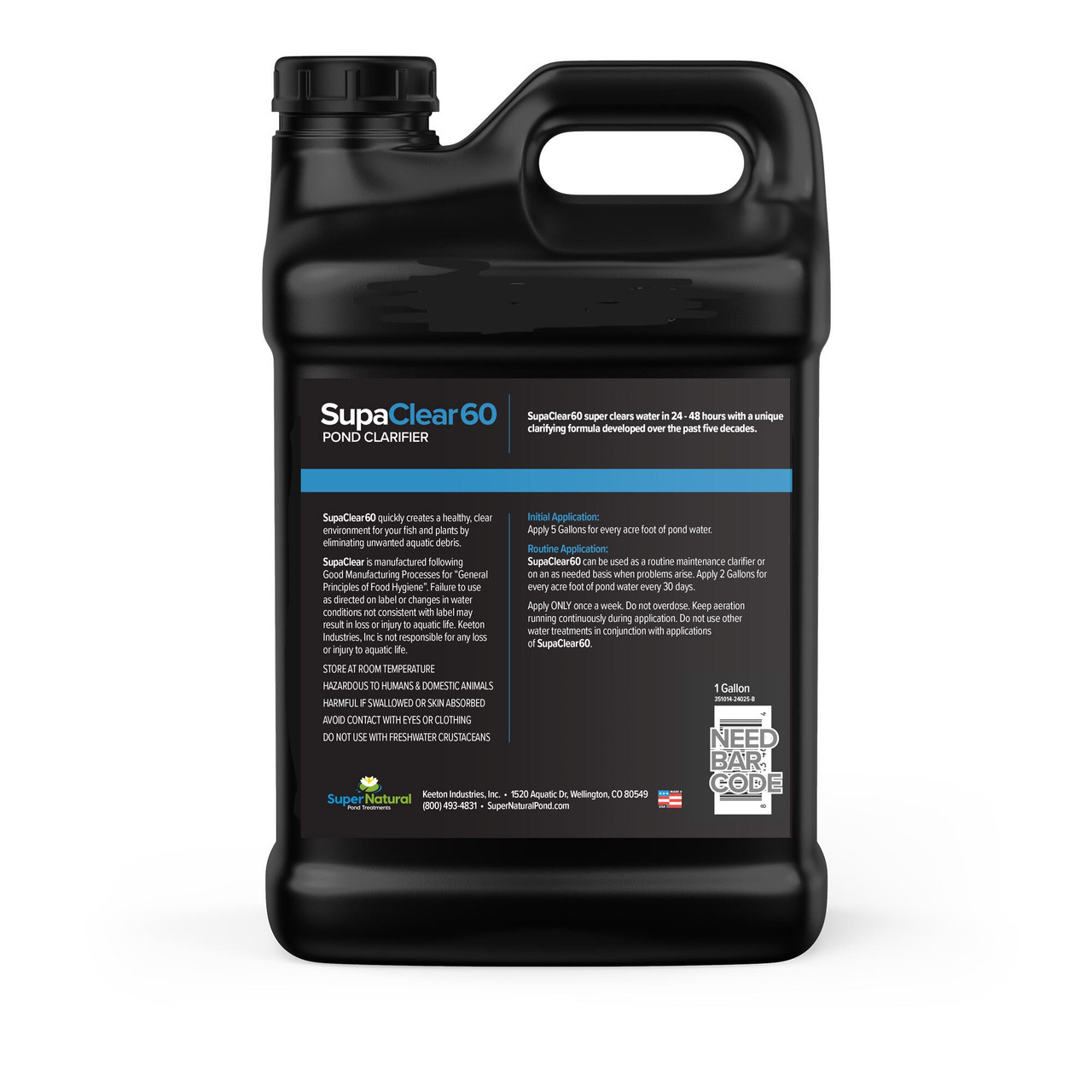 SuperNatural SupaClear +60 Pond Cleaner 1 Gallon 351122