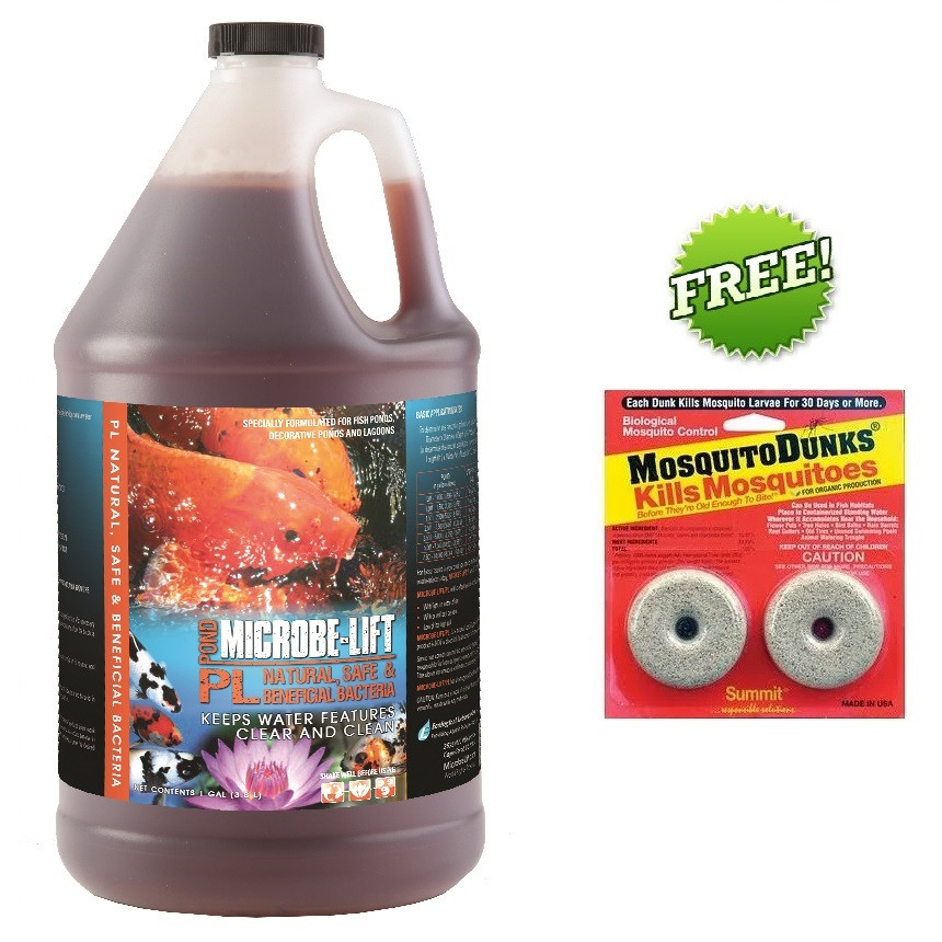 Microbe Lift PL 1 Gallon Pond Clarifier Bonus Free Summit Mosquito Dunks
