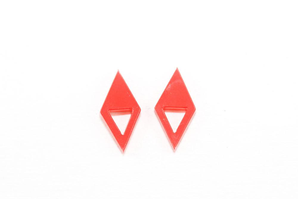 Acrylic Post Earrings - Geometric Double Triangle Design - Once Again Sam