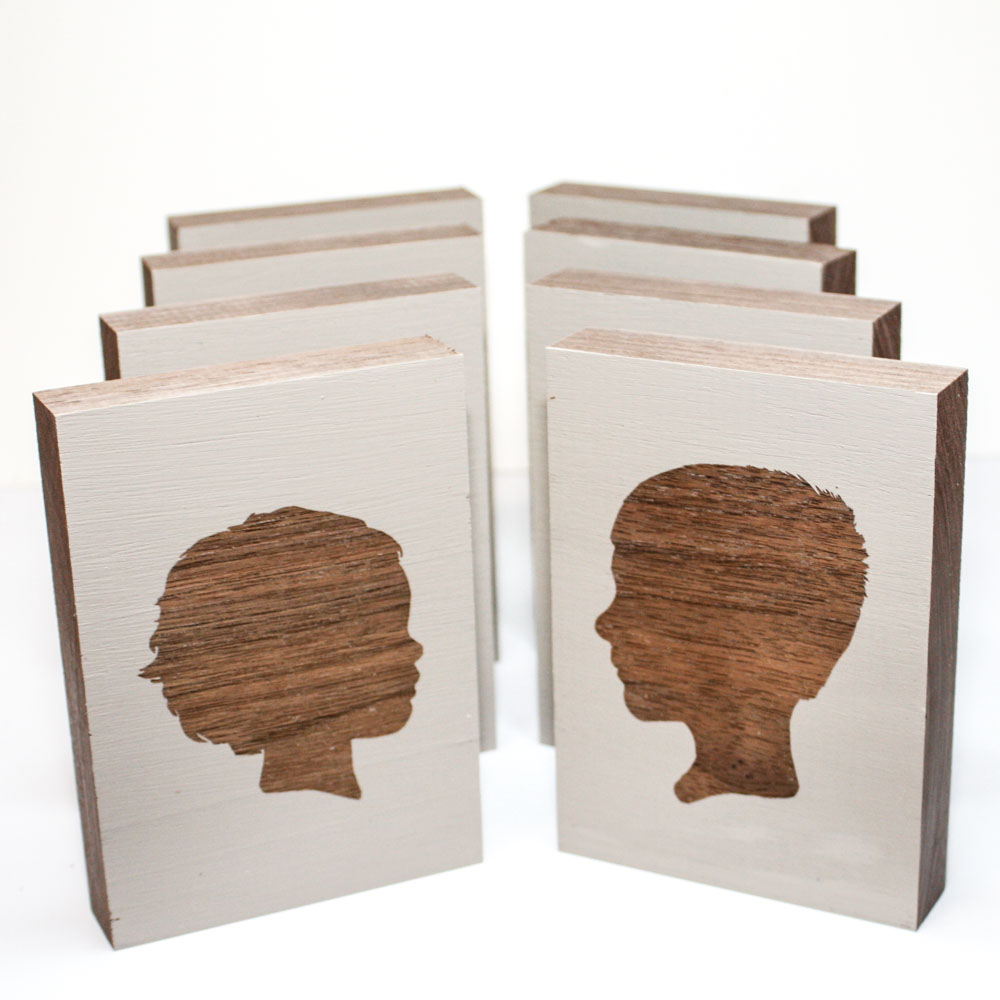 Woodblock Portrait - Children's Silhouette - Once Again Sam
