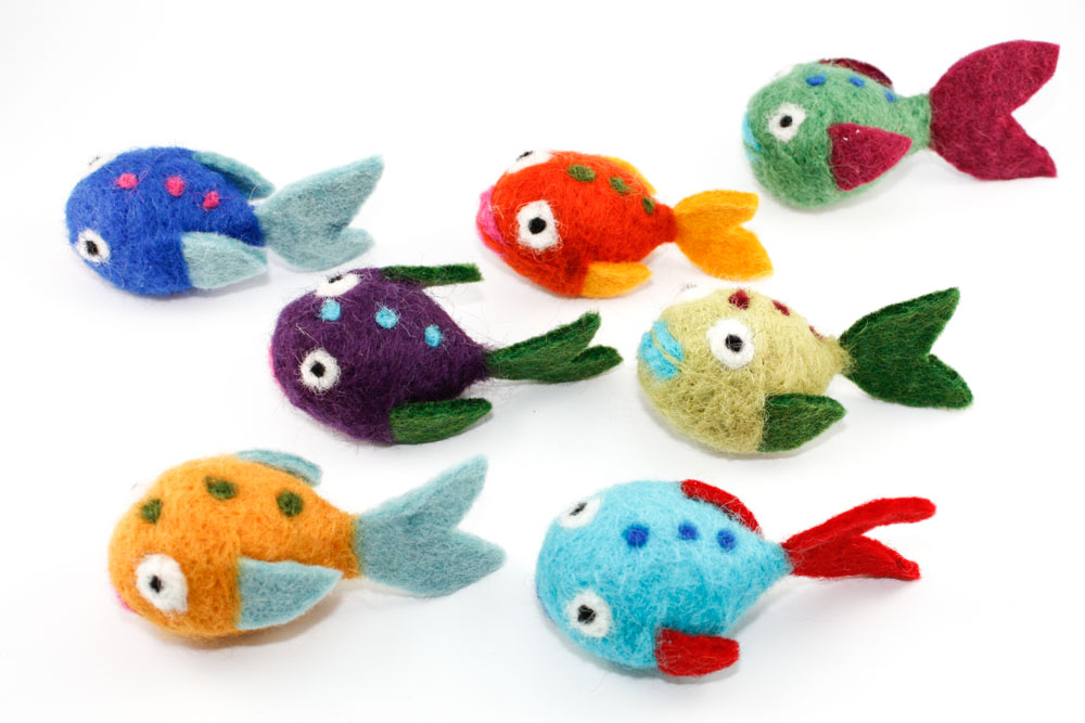 Needle Felted Fish (Choose Your Color) - Once Again Sam