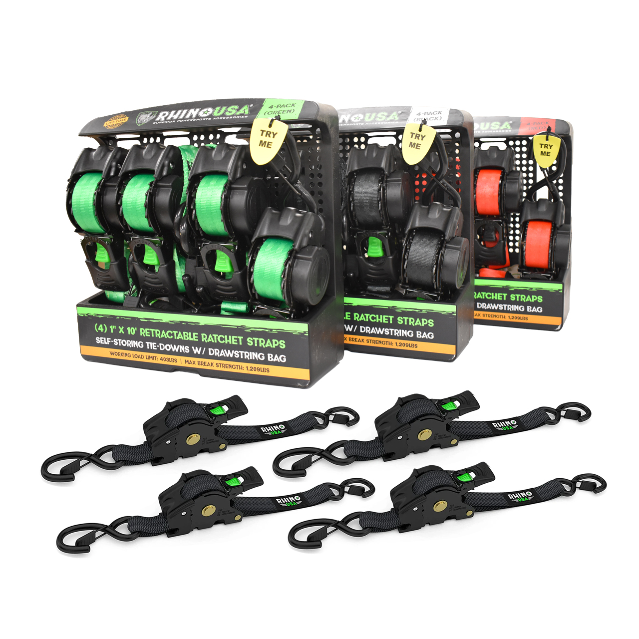 1" x 10' Retractable Ratchet Straps - Free Shipping | All Things Nissan