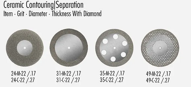 Diamond Discs Traditional Ceramic Contouring/ Separation (Unmounted)