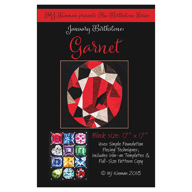 The Birthstone Series by MJ Kinman - Quilt Block Pattern - January Garnet