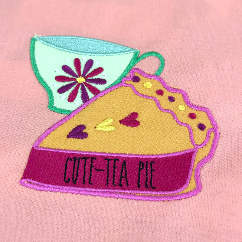 Cup of Tea: Cute-Tea Pie Machine Embroidery Design