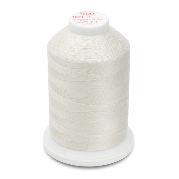 Sulky 12 Wt. Cotton Thread - Off White - 2,100 yd. Jumbo Cone