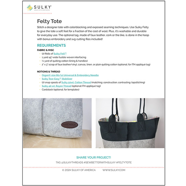 Felty Tote Digital Pattern
