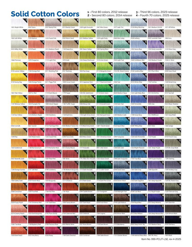 Sulky 12 Wt. Cotton Petites Printed Color Chart