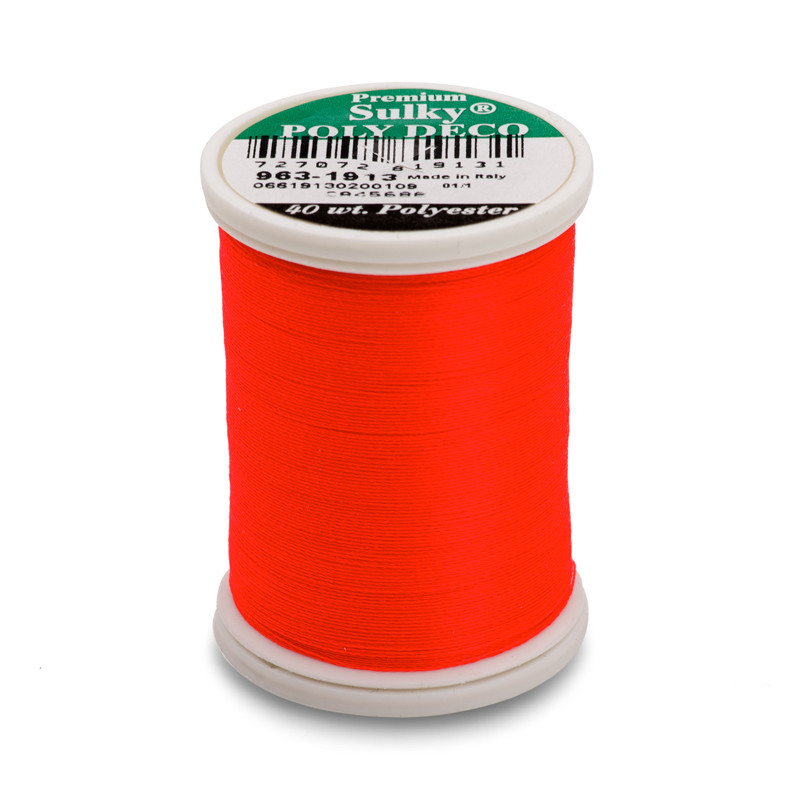 Sulky 40 Wt. Poly Deco Thread - Neon Red - 900 yd. Spool