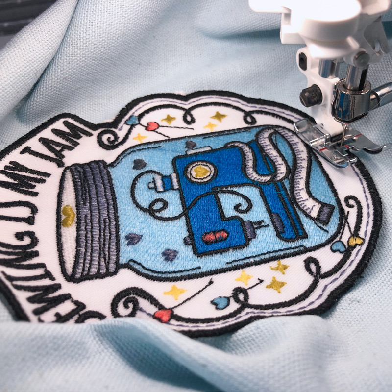 Sewing is My Jam Machine Embroidery Patch Design