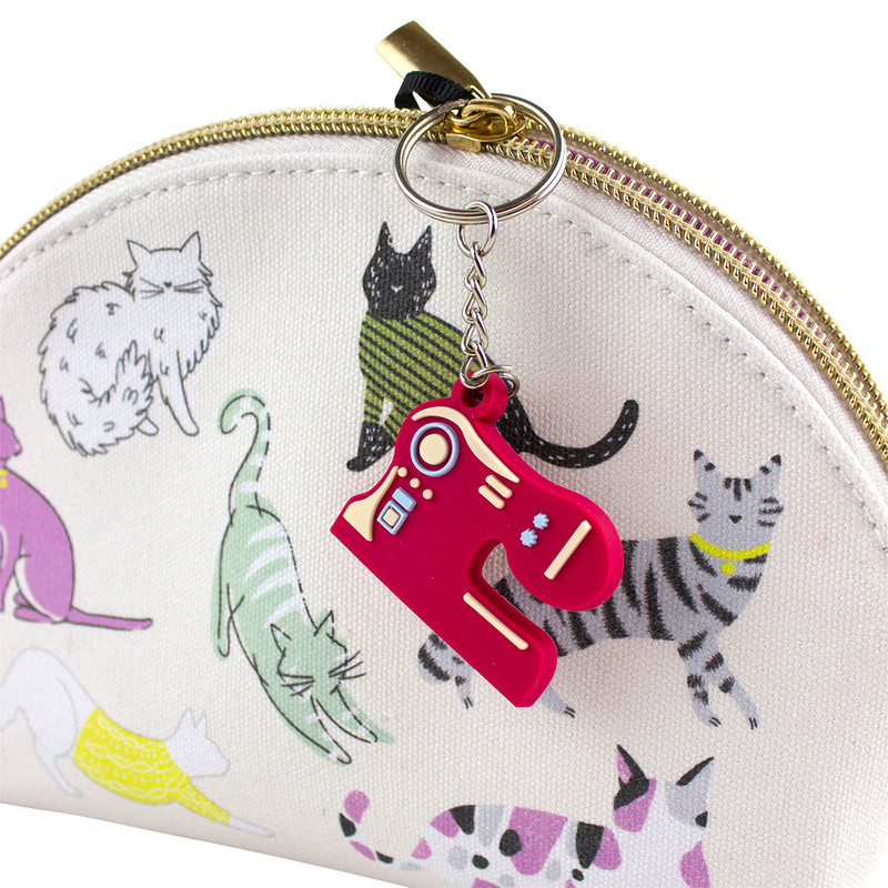 Sewing Key Rings - Sewing Machine, Ruler, Scissors