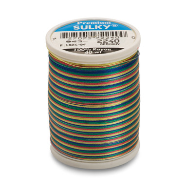 Sulky 40 Wt. Rayon Multi-Color Thread -Green/Coral/Blue/Yellow - 850 yd ...