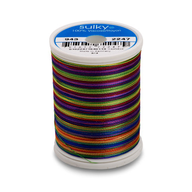Sulky 40 Wt. Rayon Multi-Color Thread - Blue/Lavender/Red/Yellow/Green ...