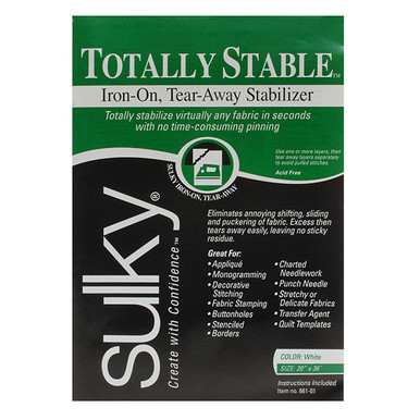 Sulky Totally Stable Stabilizer - White - 20'' x 1 yd. Pkg.