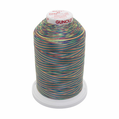 Sulky 40 Wt. Rayon Multi-Color Thread -Green/Coral/Blue/Yellow - 5,500 ...