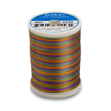 Sulky 40 Wt. Rayon Multi-Color Thread - Med. Green/Purple/Gold - 850 yd ...