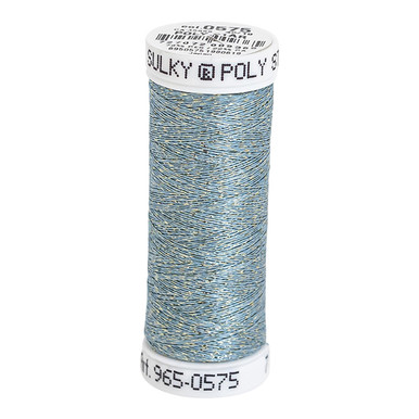 Sulky 30 Wt. Poly Sparkle™ Thread - Pale Caribbean with Gold Sparkle ...