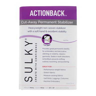Sulky ActionBack Stabilizer - White - 20" x 1 yd. Pkg.