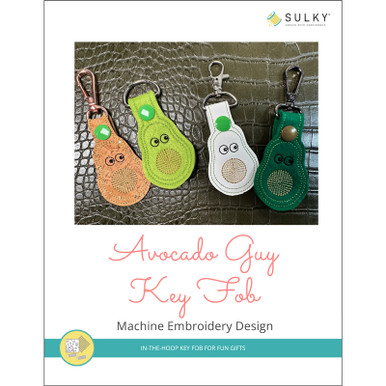 Avocado Guy In-the-Hoop Key Fob Machine Embroidery Design