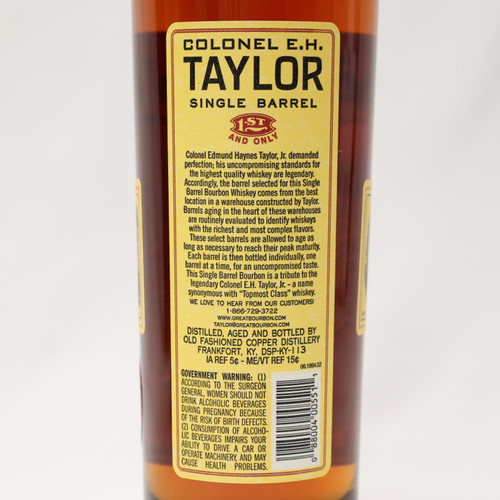 Colonel E.H. Taylor Single Barrel Straight Kentucky Bourbon Whiskey ...
