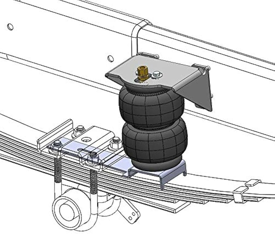 Air Over Leaf Air Bag Brackets Upper and Lower Set