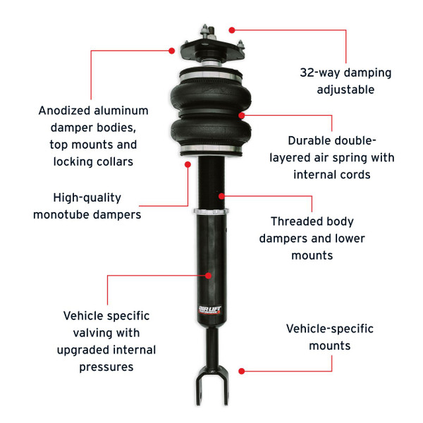 Infiniti G35 2003-2007 Air Lift Performance Front Kit - Switch Suspension