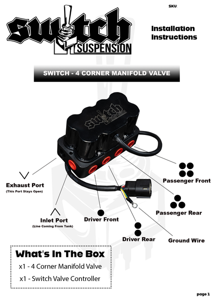 Switch Suspension 4 Corner Manifold Valve - Switch Suspension
