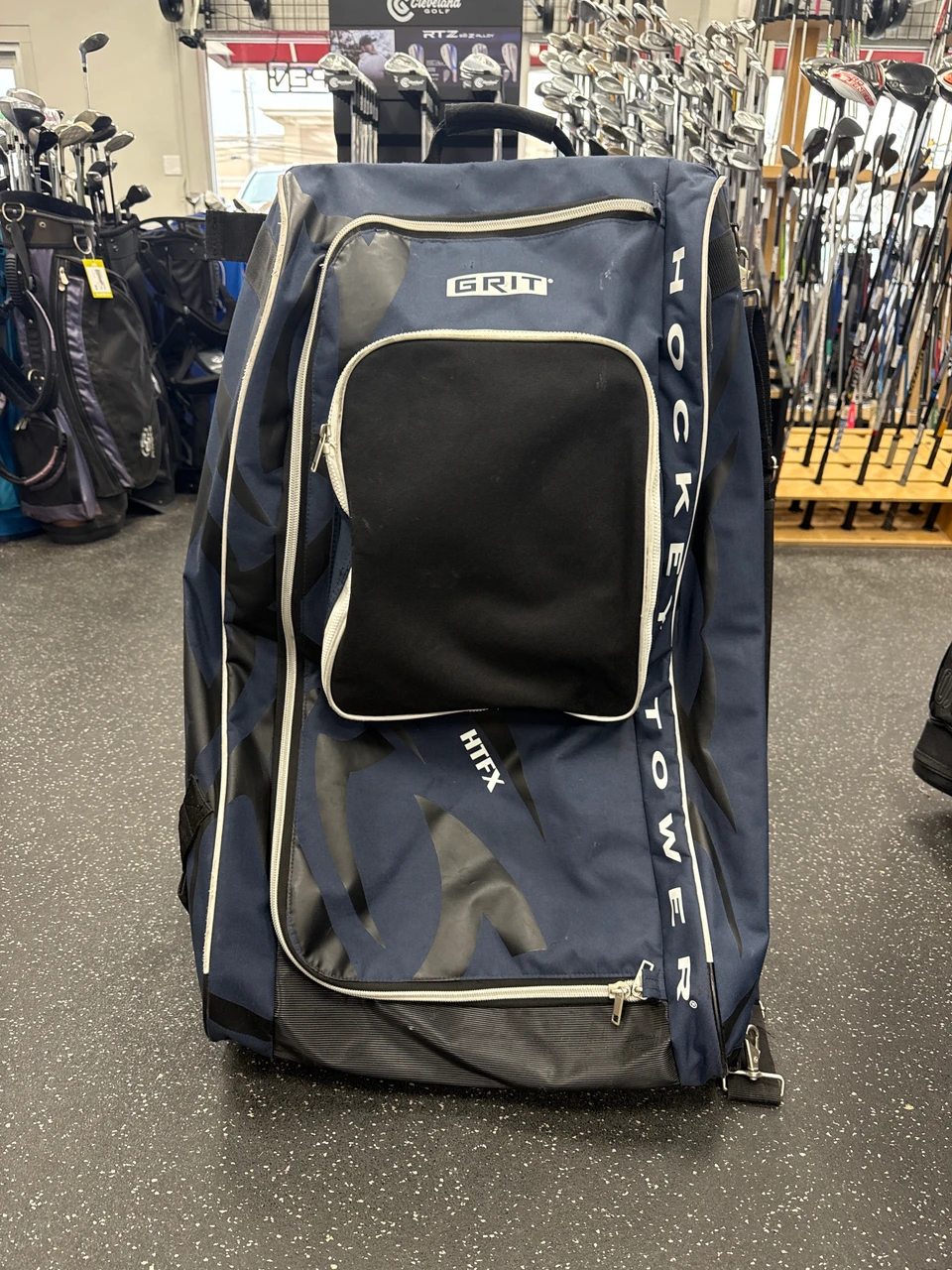 Used Grit HTFX 33 INCH TOWER Sr Hockey Wheeled Navy Blue
