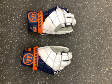 Used Warrior NEMESIS PRO GOALIE CUSTOM Lacrosse Gloves Mens Navy Blue MD