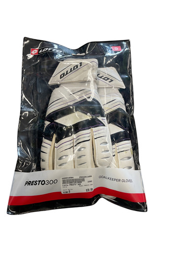 Used Lotto PRESTO 300 Soccer Goalie Gloves White 9