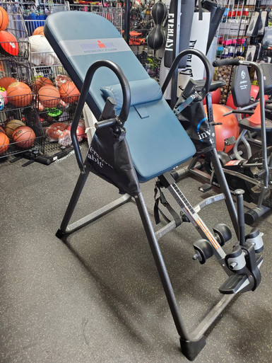 Used Ironman MEMORY FOAM Inversion Table Navy Blue