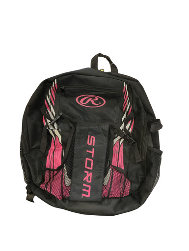 Used Rawlings STORM BB/SB Player Backpack Black And Pink